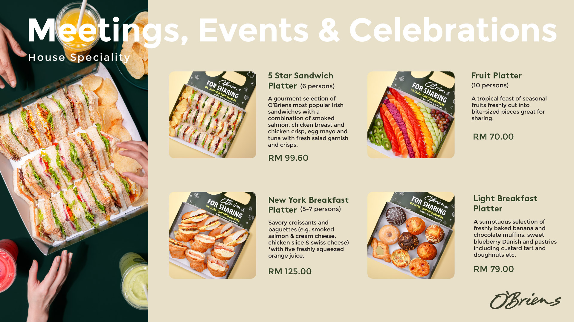 Our Menu - O'Briens Café